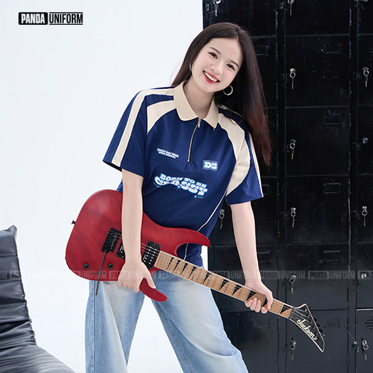 Polo cổ zip BST Crewmate Xanh tím than x Be 1 – Panda Uniform – Đồng ...