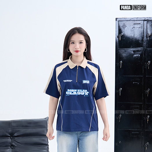 Polo cổ zip BST Crewmate Xanh tím than x Be 1 – Panda Uniform – Đồng ...